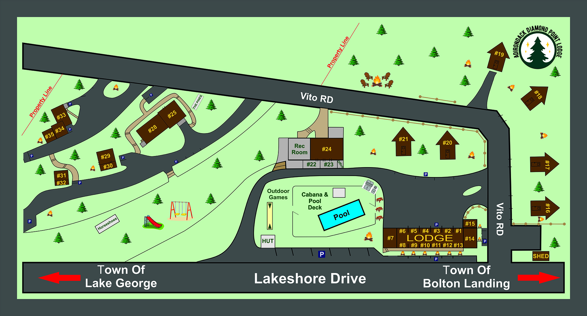 Cabin Rentals & Lodging in Lake George NY | Resort Map